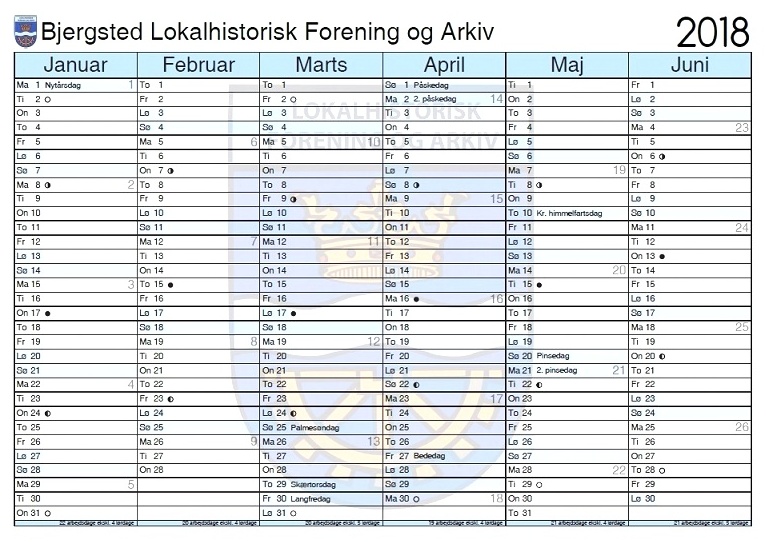 Kalender | Bjergsted Lokalhistorisk Forening og Arkiv